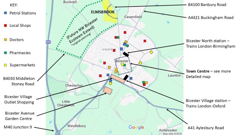Bicester Area Guide Map - Elmsbrook Community Organisation - Bicester